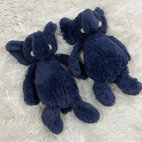 Jellycat | Toys | Jellycat Bashful Blue Elephants Set Of 2 Stuffies | Poshmark
